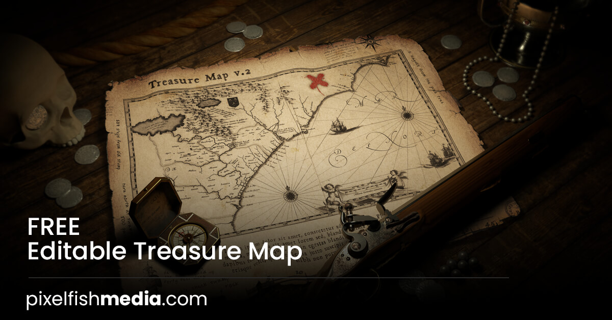 Editable Treasure Map - PixelFishMedia